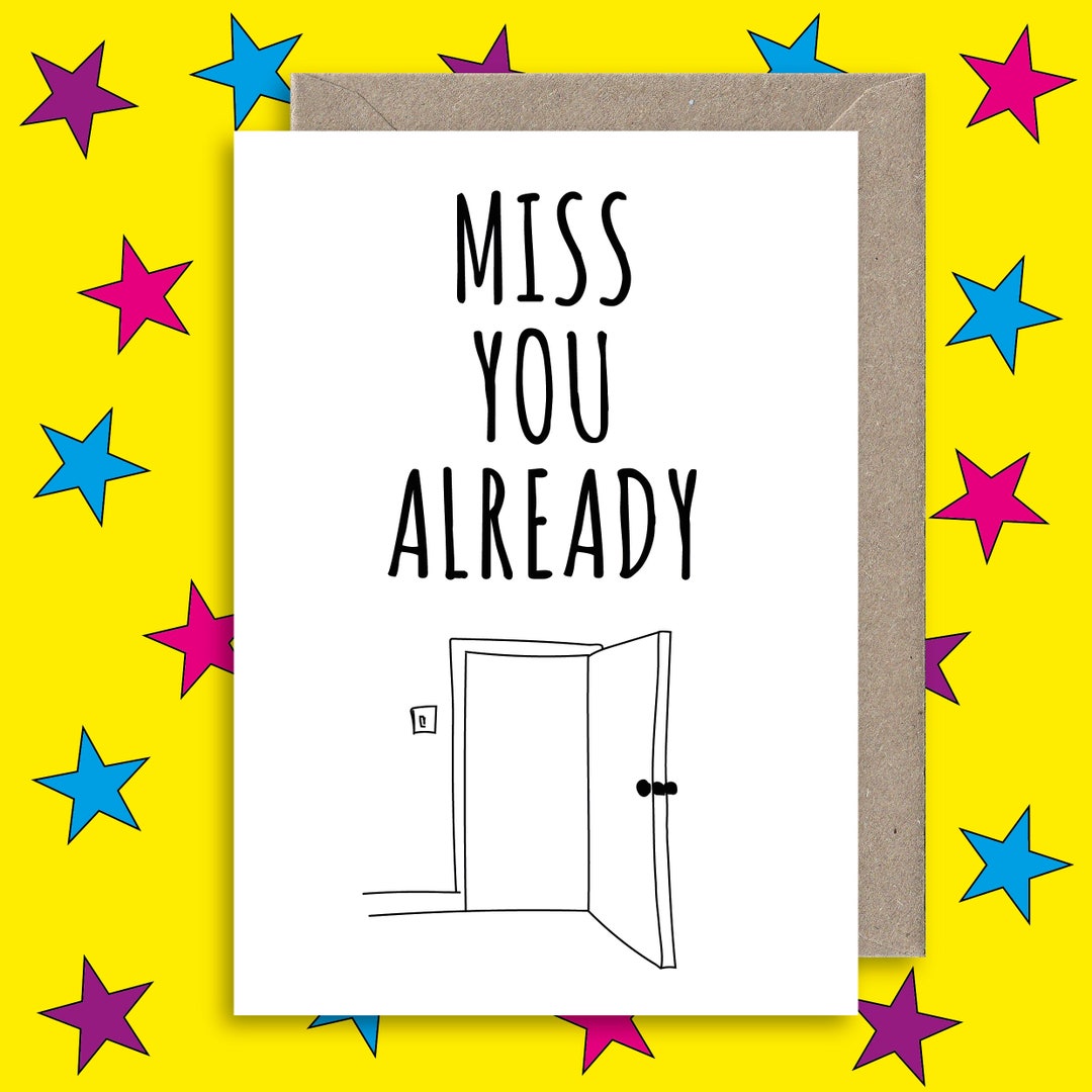 I Miss You Card New Job Greeting Card Leaving University Friendship ...