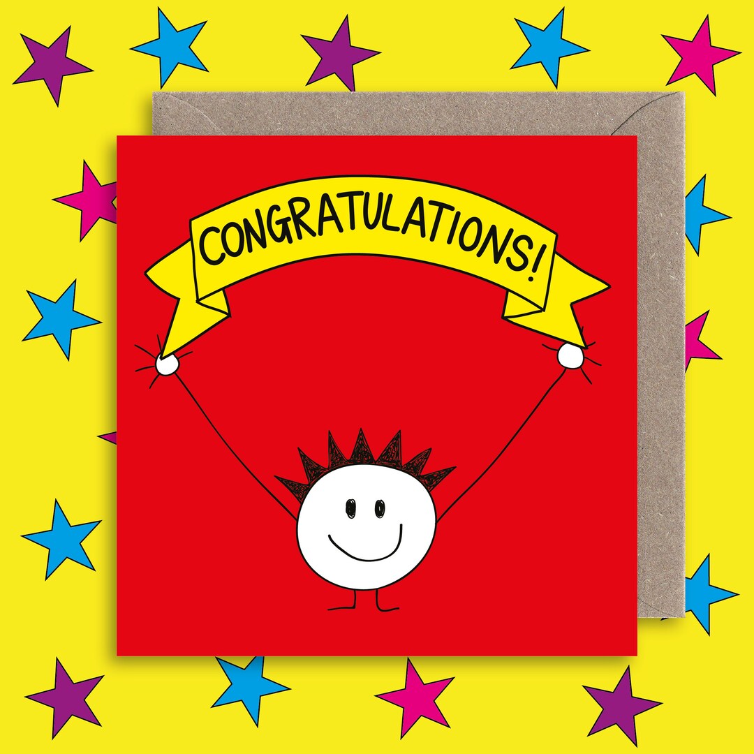 Cute Congratulations Card ∙ Congratulations New Job Card ∙ Celebration ...
