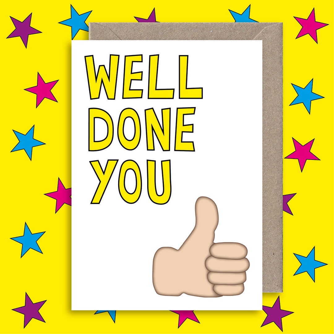 Well Done Greeting Card ∙ Thumbs up ∙ Congratulations Card ∙ Exam ...
