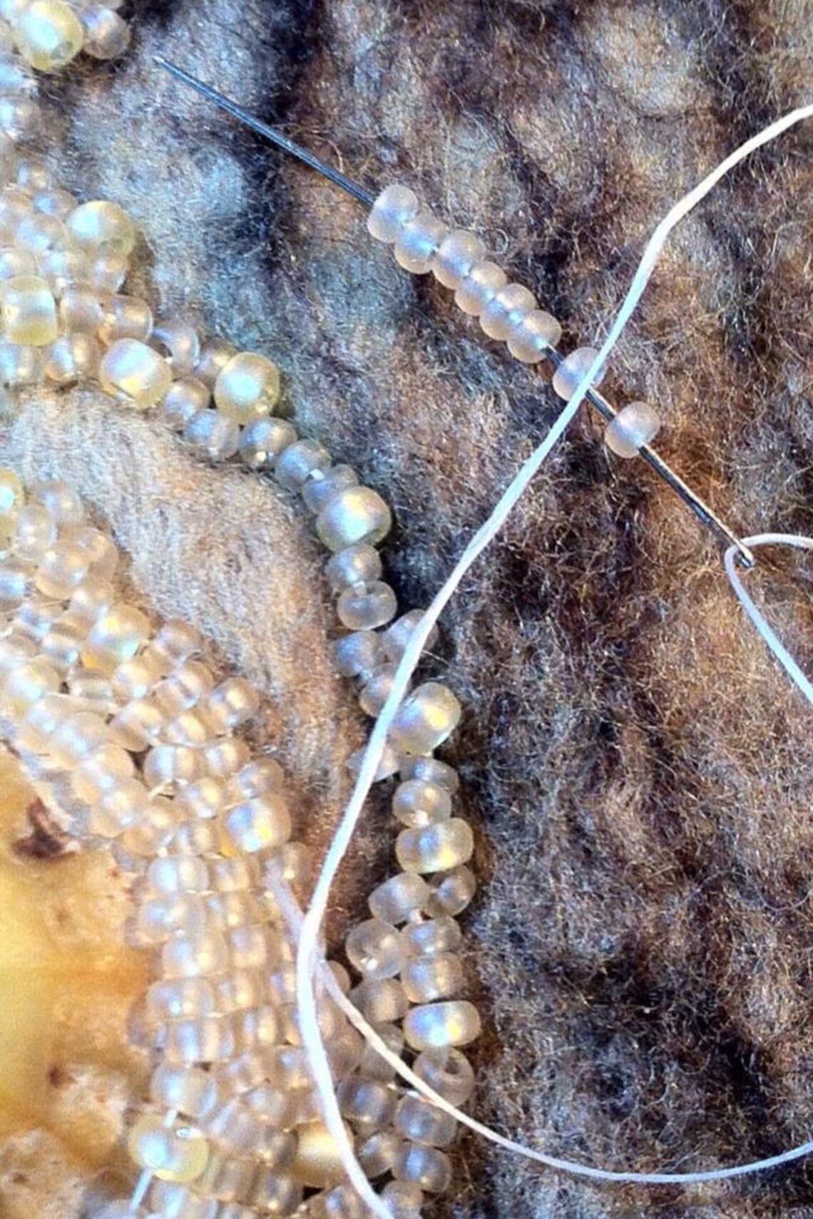 Tideline No.4 - Hand Felted Picture With Beads and Found Limpet Shells ...