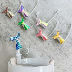 Mermaid Straw Topper, Straw Cap, Silicone Straw Cover 10mm BPA FREE ...