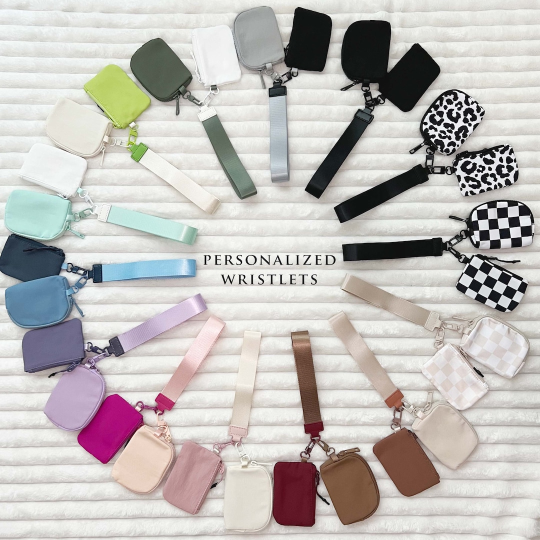 Personalized Wristlet Wallet, Dual Pouch, Keychain Wallet, Coin Purse ...