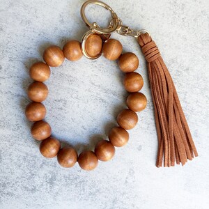 Beaded Keychain Bracelet, Key Ring, Key Fob, Laser Cut Personalized ...