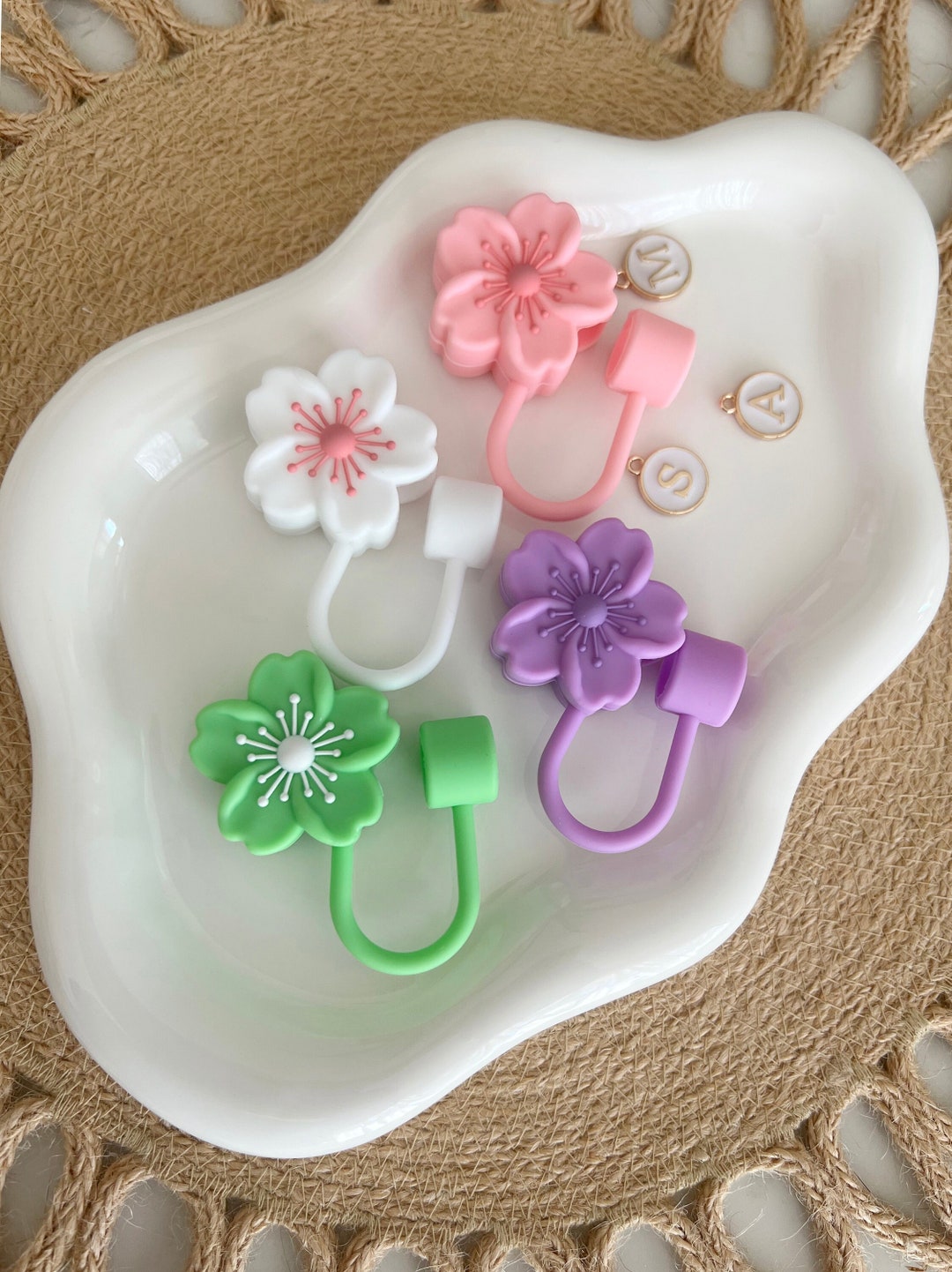 Straw Cap, Hawaiin Flower, Tumbler Cup Accessories, Straw Cover, Straw ...