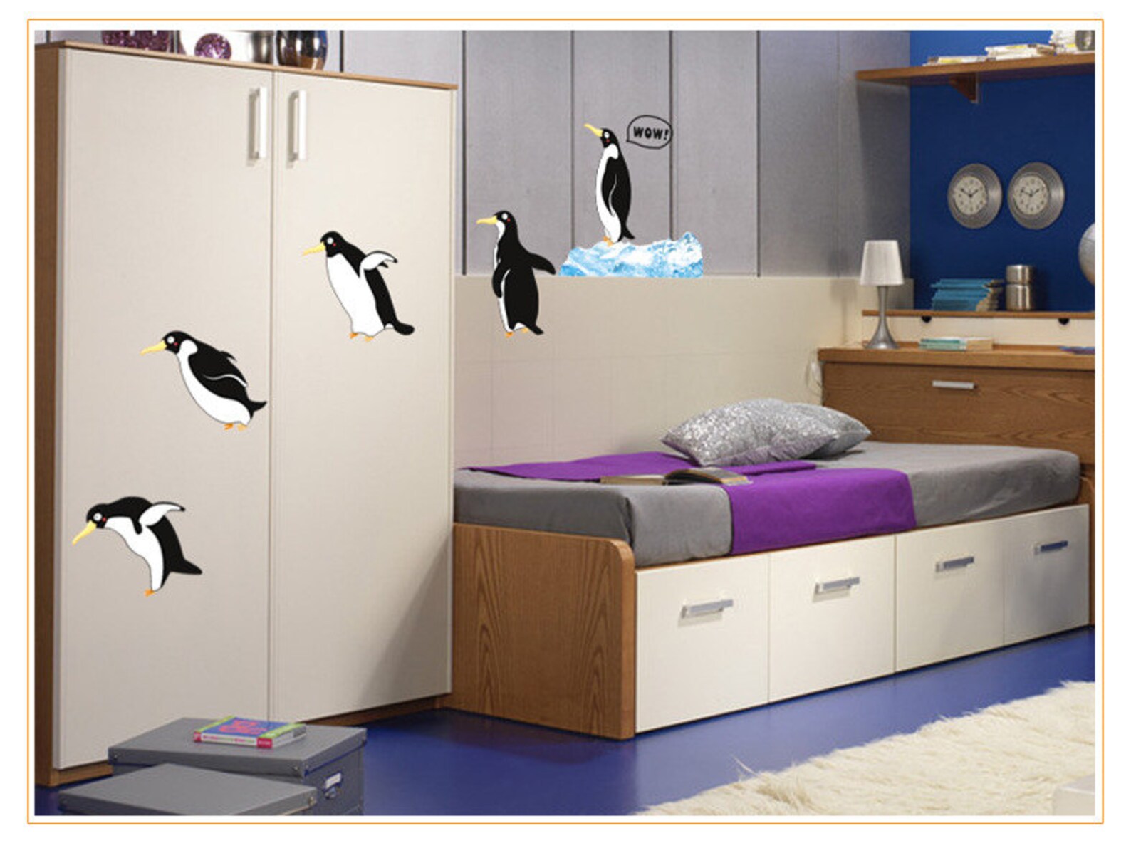 Cute Penguin Diving Wall Decal Penguin Sticker Penguin - Etsy