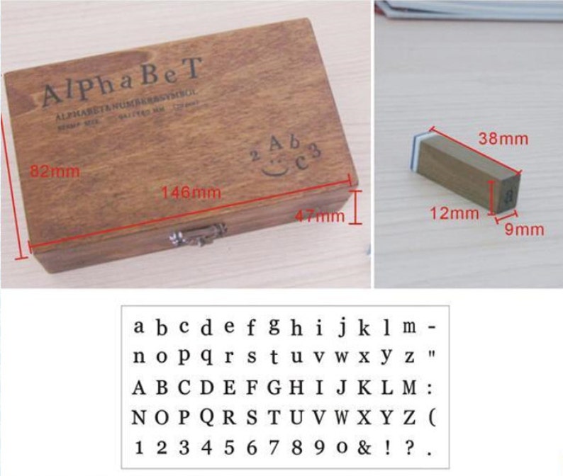 Alphabet Stamp Set Wooden Rubber Stamps Upper Case&lower - Etsy