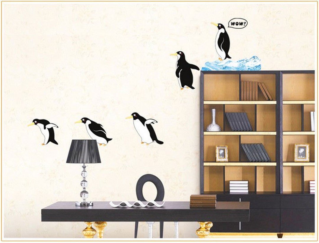 Cute Penguin Diving Wall Decal Penguin Sticker Penguin - Etsy
