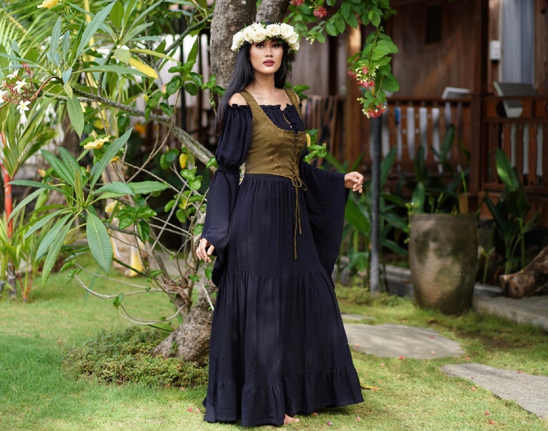 Renaissance Costume Ren Faire 2 Pcs Set Goddess Maxi Dress - Etsy