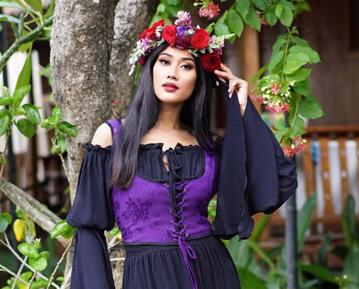 Renaissance Costume Ren Faire 2 Pcs Set Goddess Maxi Dress - Etsy