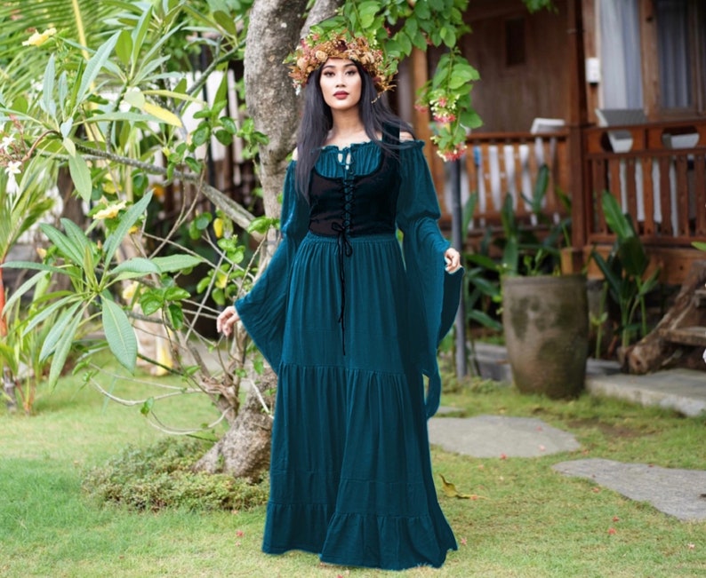Renaissance Costume Ren Faire 2 Pcs Set Goddess Maxi Dress - Etsy