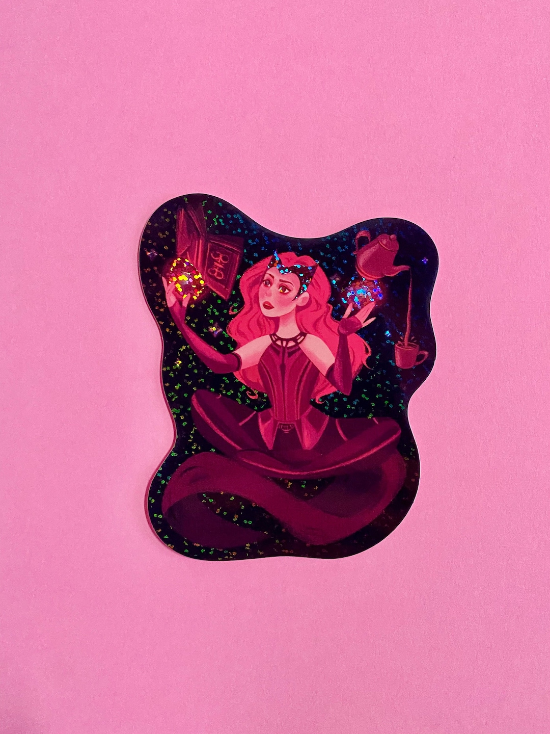 Glitter Scarlet Witch Wanda Die-cut Vinyl Sticker - Etsy