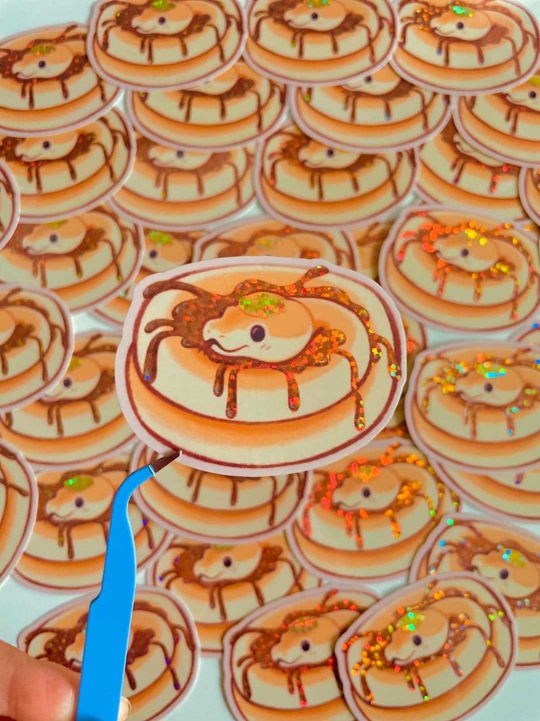 Snake Pancake Glitter Sticker - Etsy
