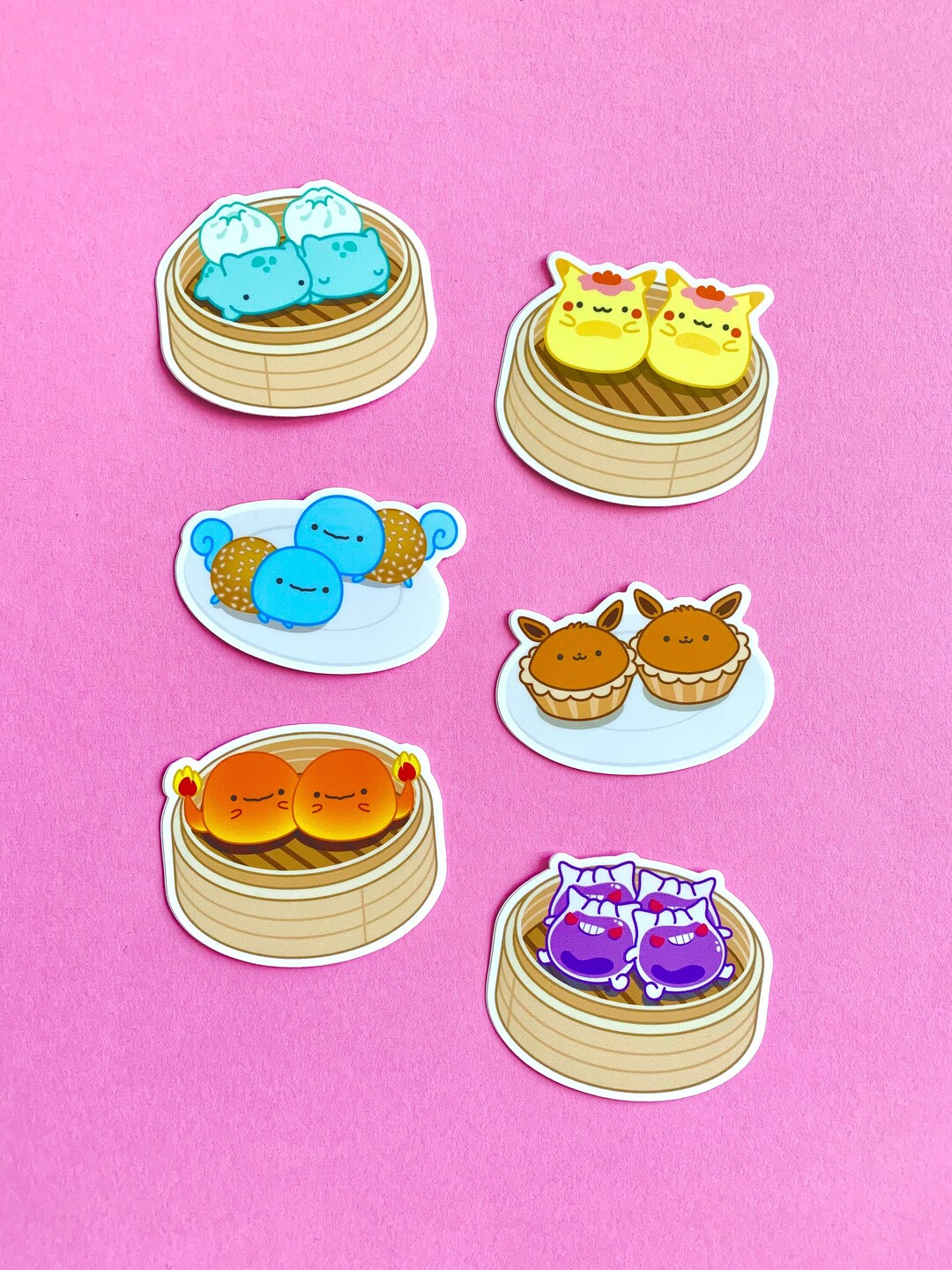 Pokemon Dim Sum Food Matte Vinyl Stickers - Etsy