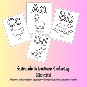 Animals & Letters | Coloring Pages for Classrooms/homeschool/learning ...