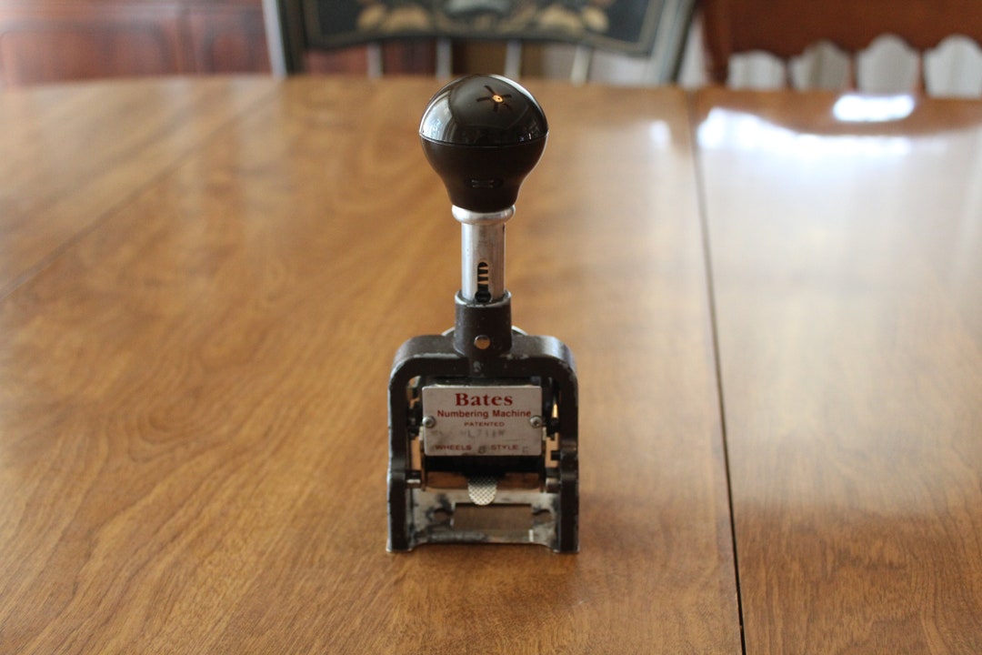 Vintage Bates Automatic Numbering Machine USA - Working - 6 Wheel Style ...