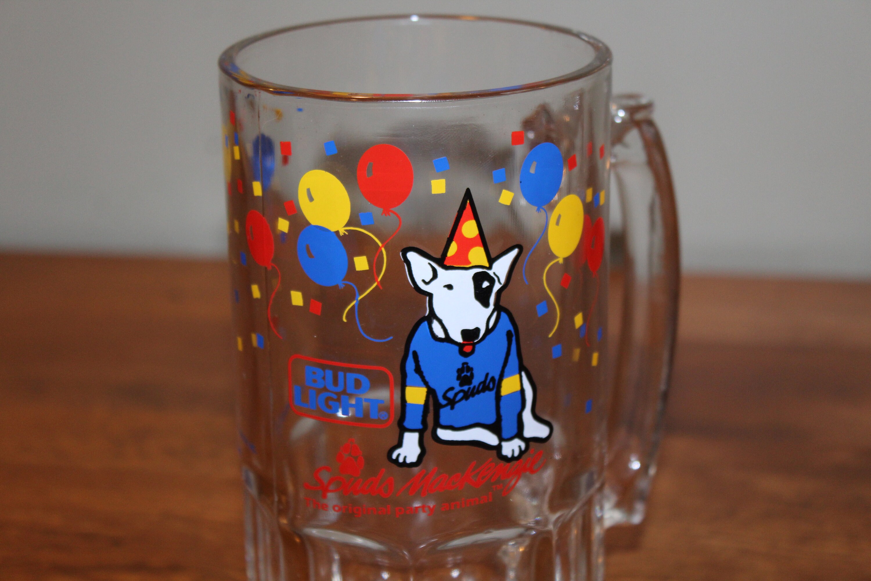 Bud Light Spuds Mackenzie Large Glass Beer Stein, Original Party Animal ...