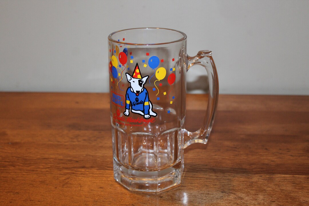 Bud Light Spuds Mackenzie Large Glass Beer Stein, Original Party Animal ...