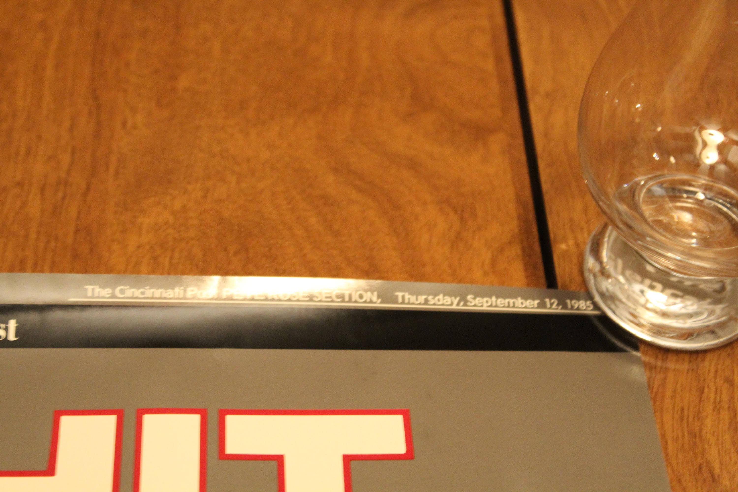 Vintage Pete Rose "the Hit" Post - the Cincinnati Post Commemorative ...