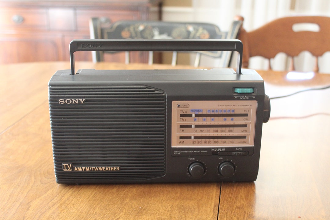 Vintage Sony ICF-34 Portable AM - FM - Weather - Tv / 4-band Radio - Works - Etsy