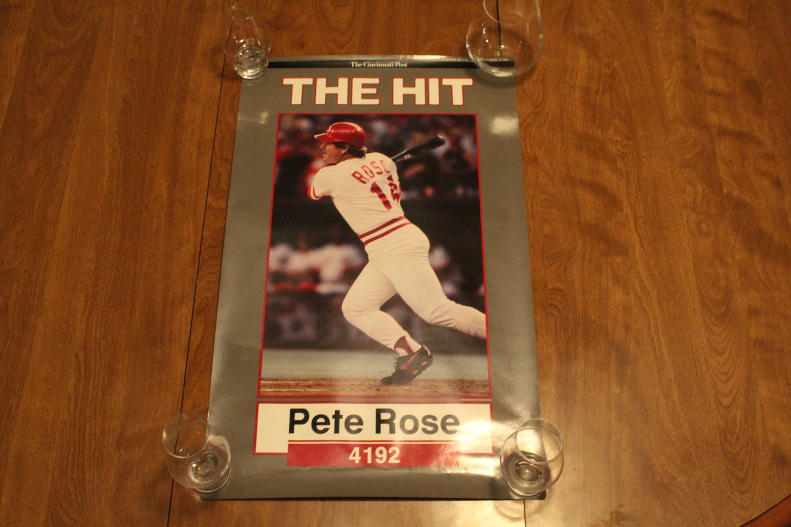 Vintage Pete Rose "the Hit" Post - the Cincinnati Post Commemorative ...