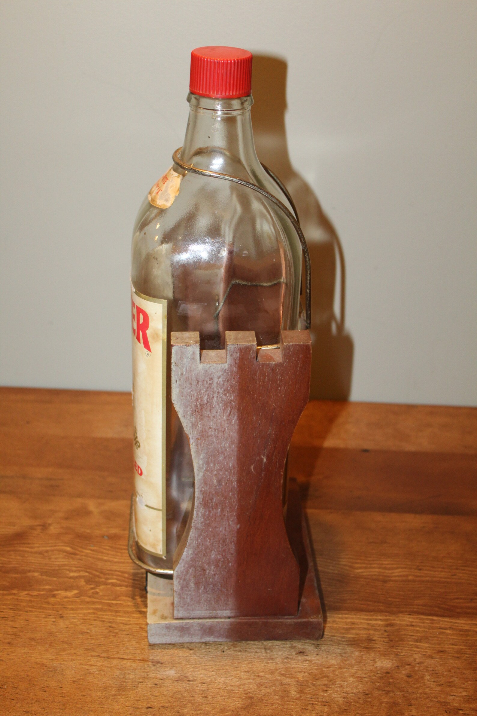 Vintage BEEFEATER GIN Gallon Bottle Liquor Alcohol Decanter Wood Base ...