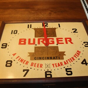 Vintage Burger Beer Clock Sign - Etsy