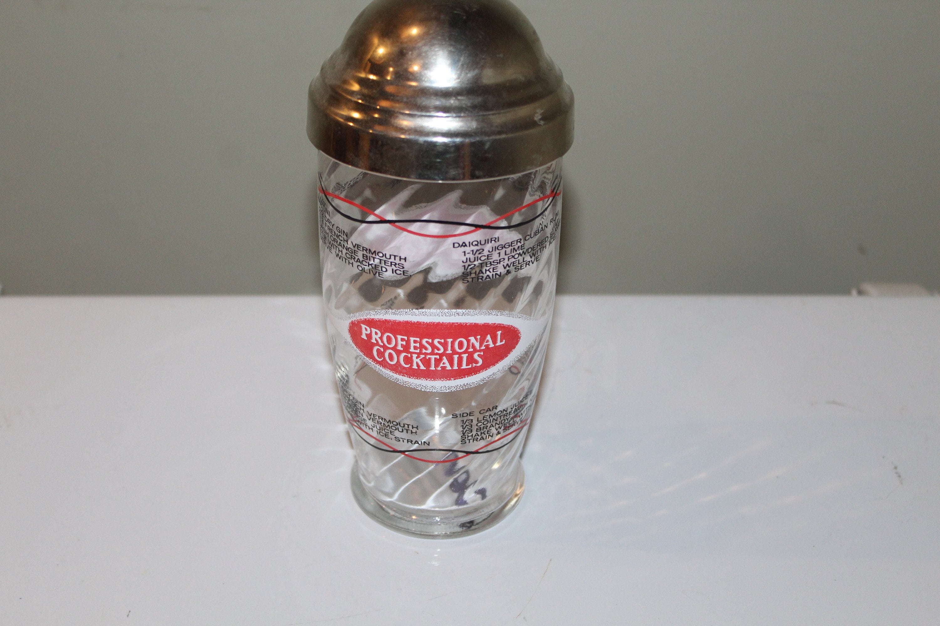 Mid Century Glass 1950's Cocktail Shaker With Recipes. - Etsy