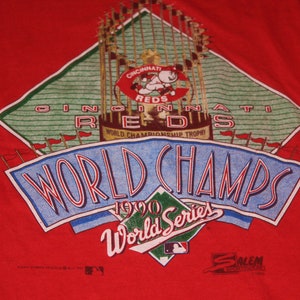 Vintage 1990 Cincinnati Reds World Series Champions T-shirt Size Medium ...