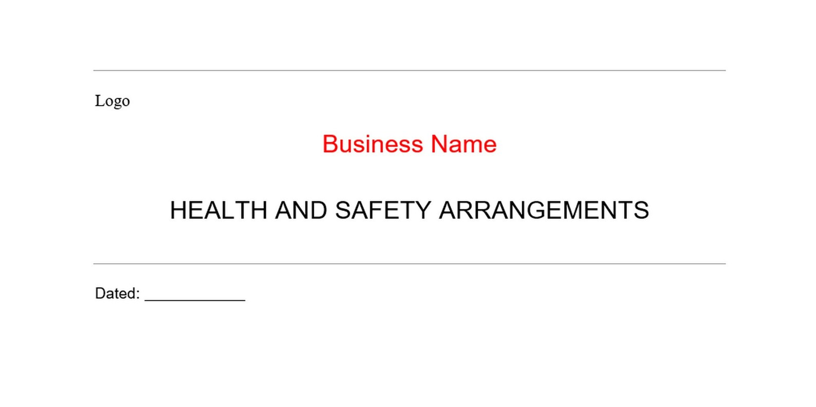 Health and Safety Policy and Arrangements, Word Doc, Word Template ...