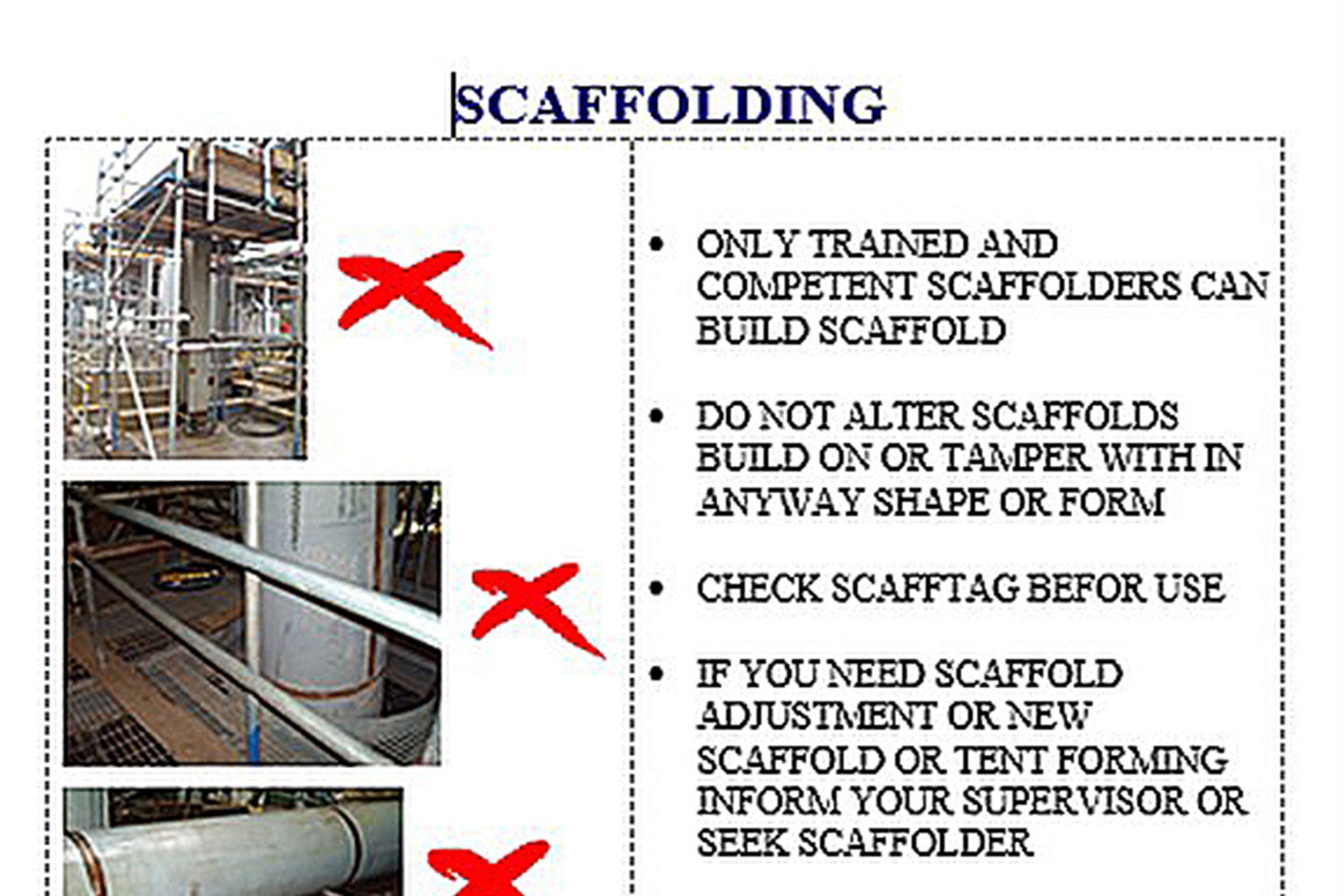 Toolbox Talk on Scaffolding Do's and Don'ts - Etsy