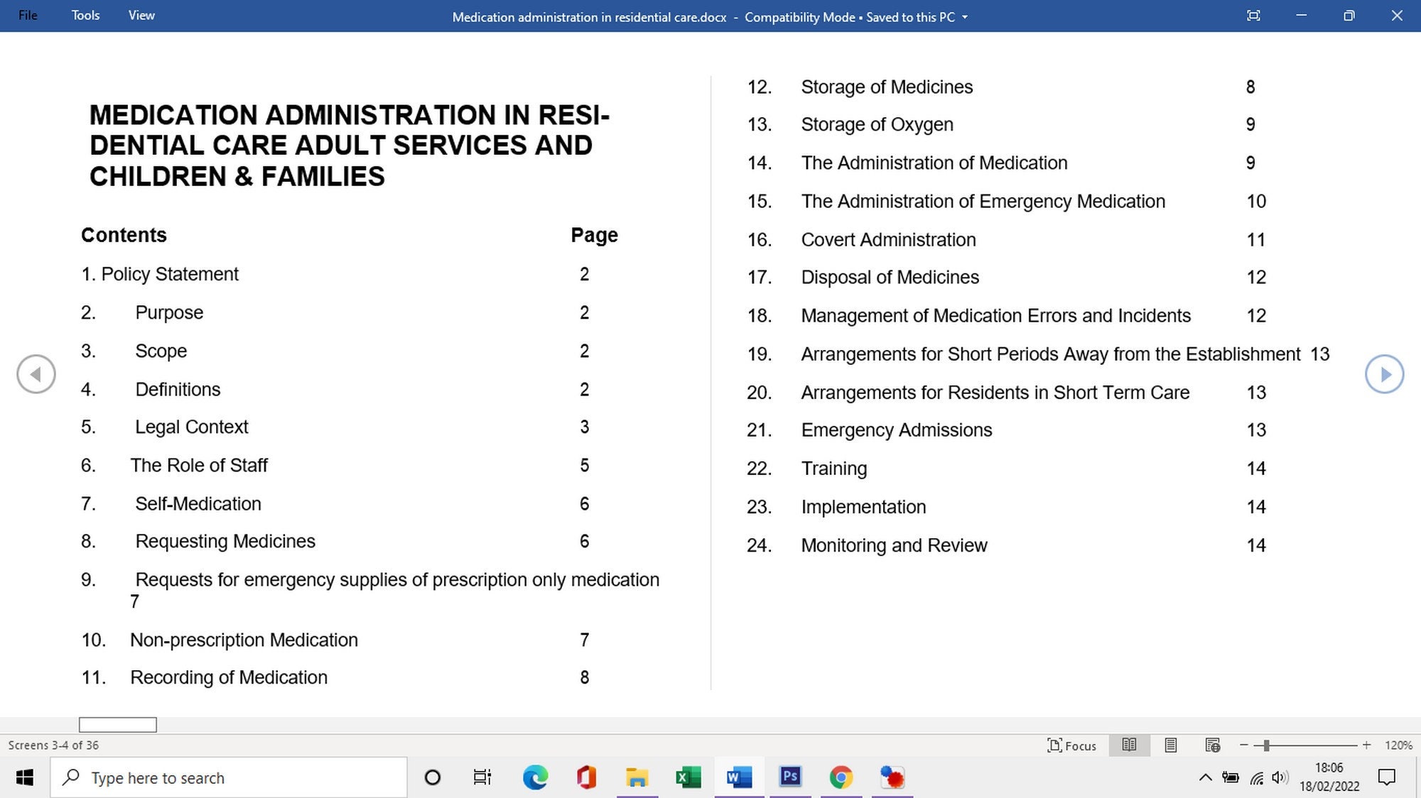 Care Home Medication Policy and Administration, Word Template, Word Doc ...