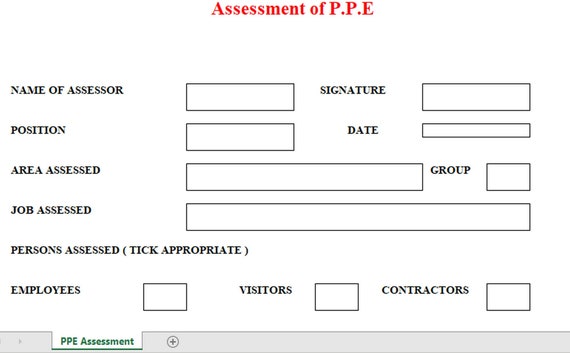 Personal Protective Equipment Assessment PPE Excel File - Etsy