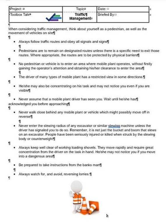 Toolbox Talk on Traffic Management - Etsy