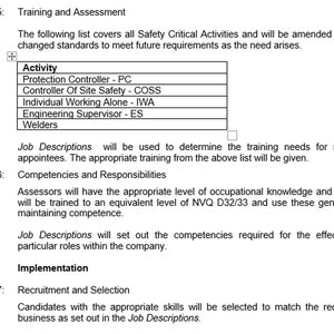 Standard Operating Procedure - Competence Assessment-safety Critical ...