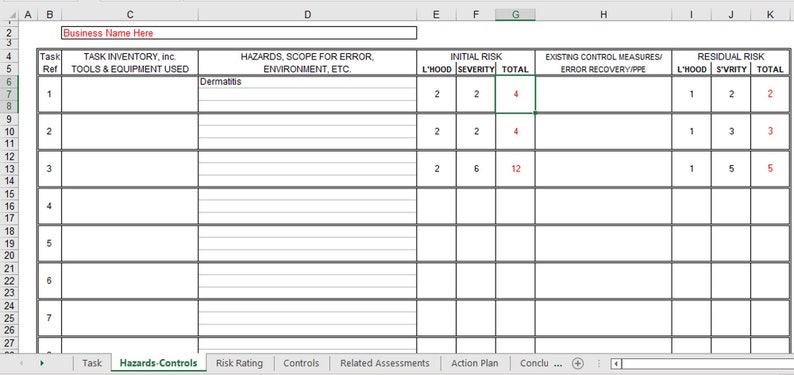 Risk Assessment Template | Business Templates | Excel Templates | Risk ...