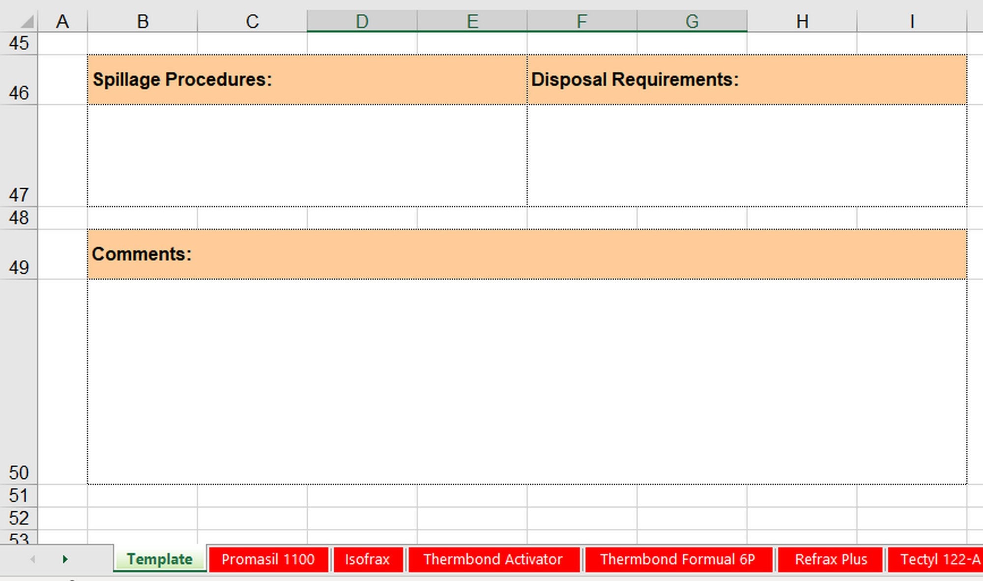 COSHH Assessment Template | Business Templates | Excel Templates ...