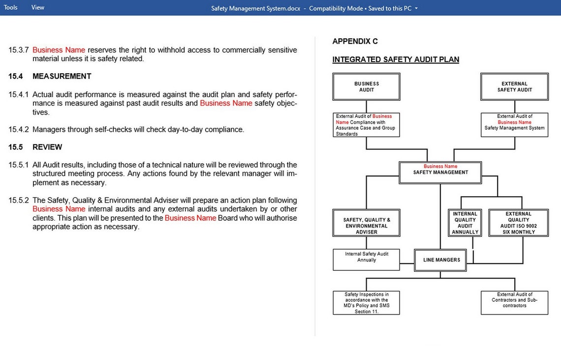 Safety Management System Template, Overview, Information, Guidance ...