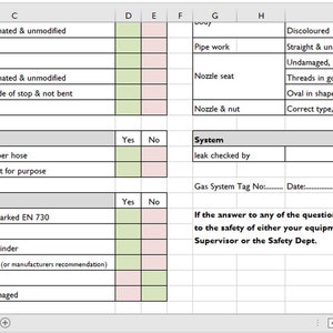 Gas Equipment Checklist | Business Templates | Excel Templates | Gas ...