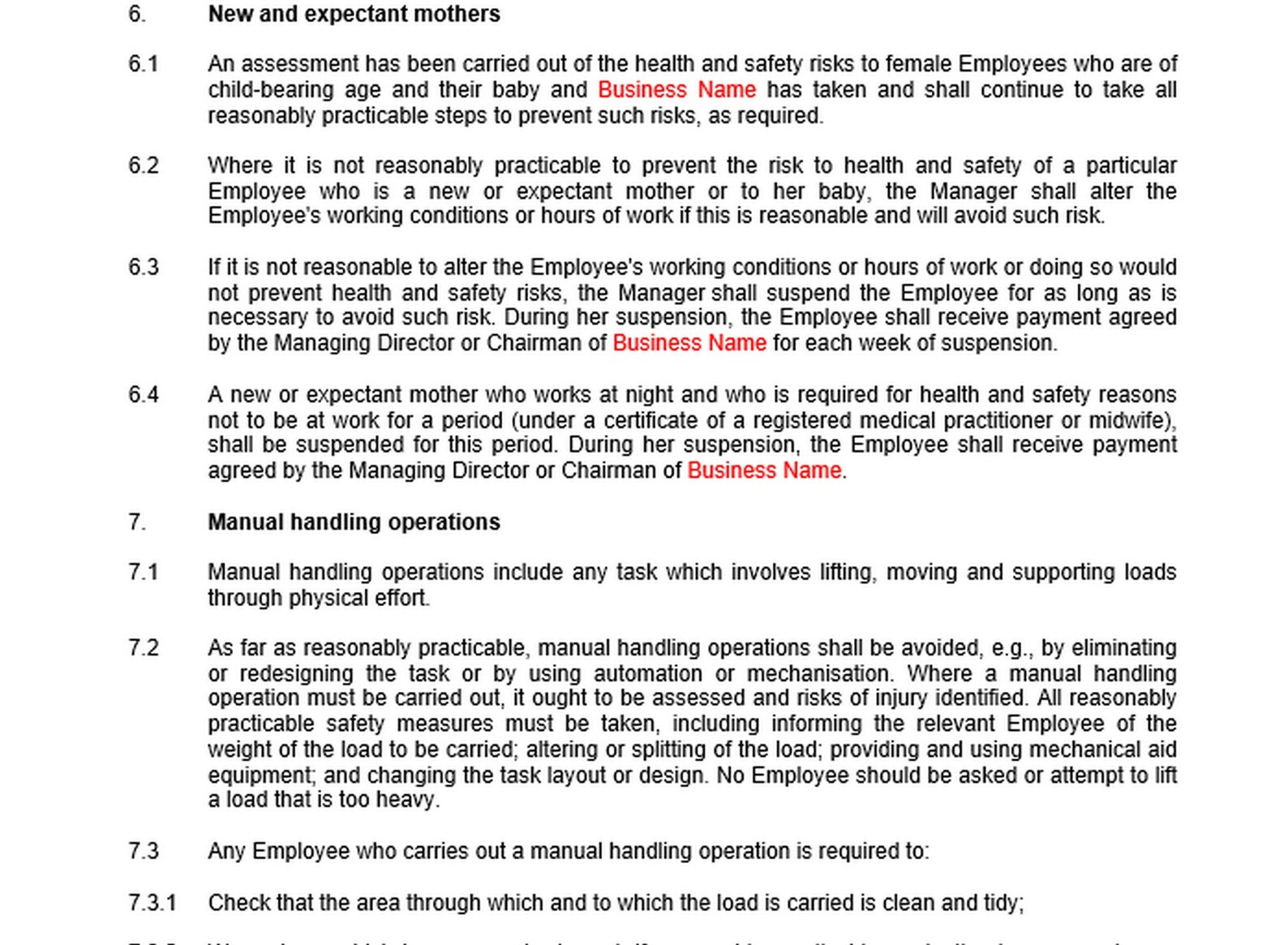 Health and Safety Policy and Arrangements, Word Doc, Word Template ...