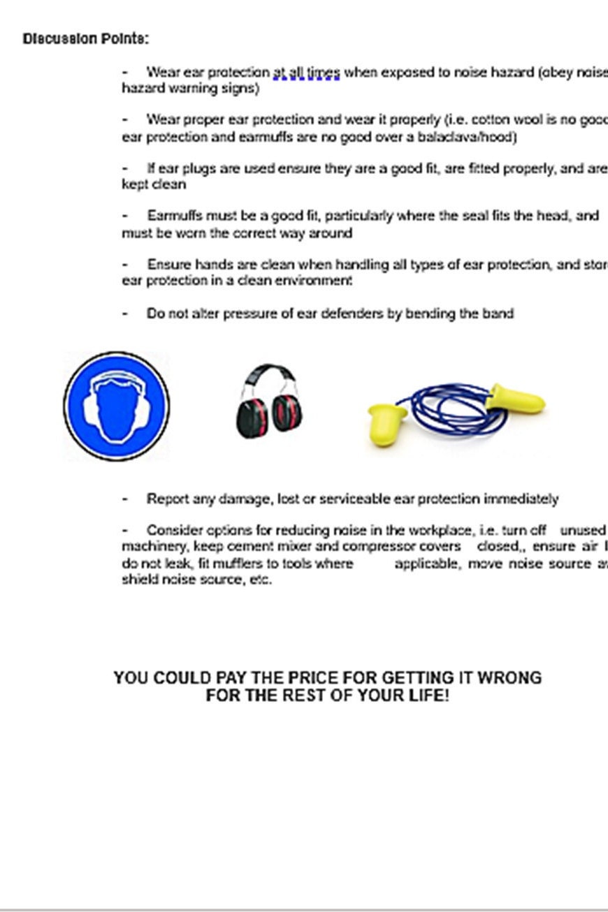 Toolbox Talk on Ear Protection - Etsy