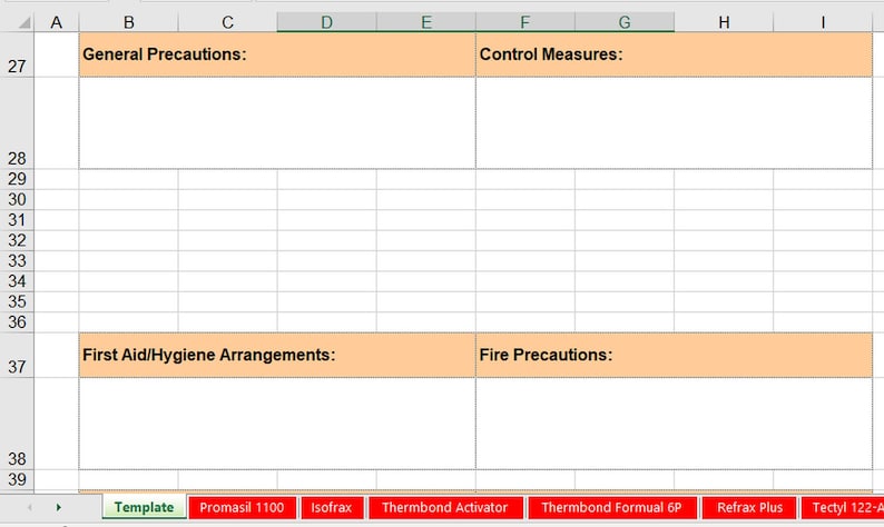 COSHH Assessment Template | Business Templates | Excel Templates ...
