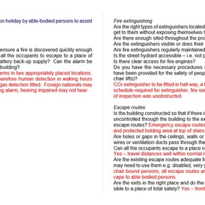Holiday Lets Fire Risk Assessment Template, Word Doc, Tourism Document ...