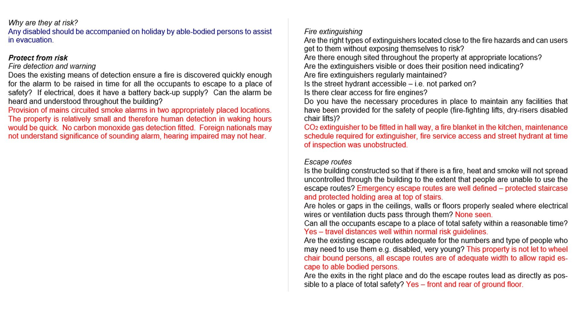 Holiday Lets Fire Risk Assessment Template, Word Doc, Tourism Document ...