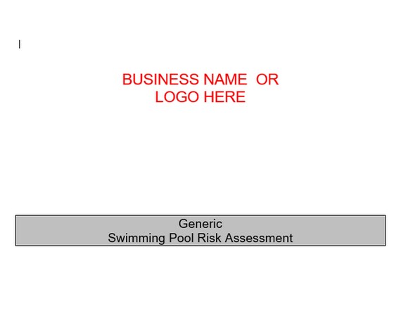 Generic Swimming Pool Risk Assessment Word Doc Word Template - Etsy ...