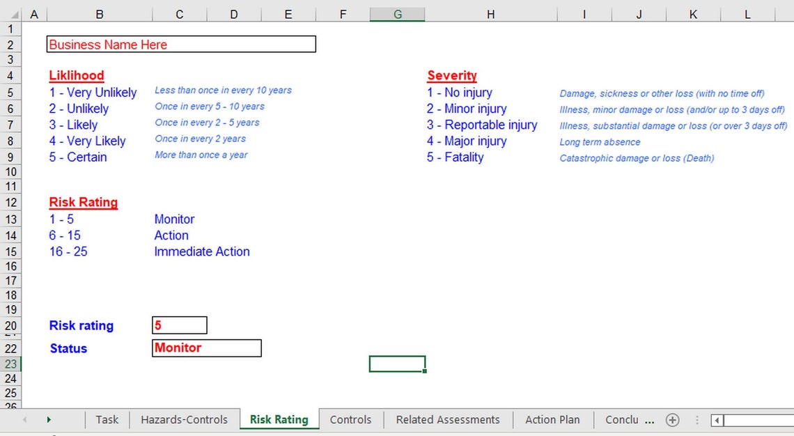 Risk Assessment Template | Business Templates | Excel Templates | Risk ...
