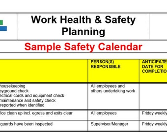 Safety Calendar - Etsy