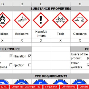 COSHH Assessment Template | Business Templates | Excel Templates ...
