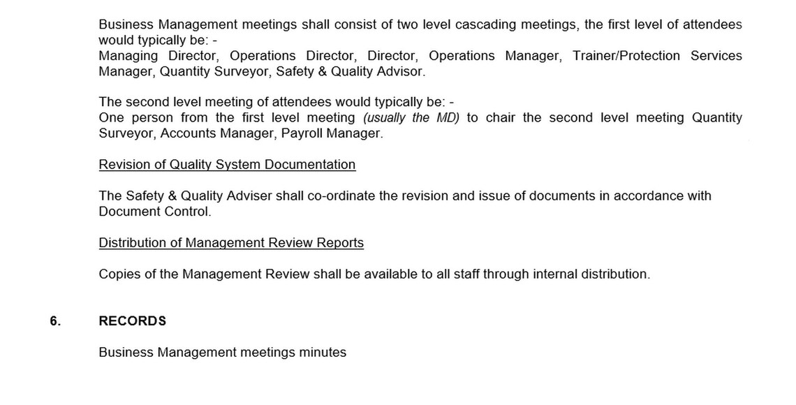 Standard Operating Procedure - Management Review, Business Procedure ...