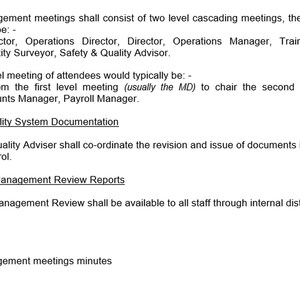 Standard Operating Procedure - Management Review, Business Procedure ...