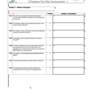 Premises Fire Risk Assessment Template, Word Doc, Business ...
